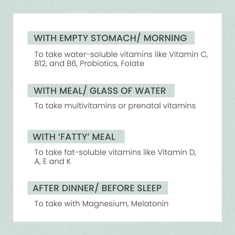 Best Time to take Vitamins & Supplements - DORIKA MAHO